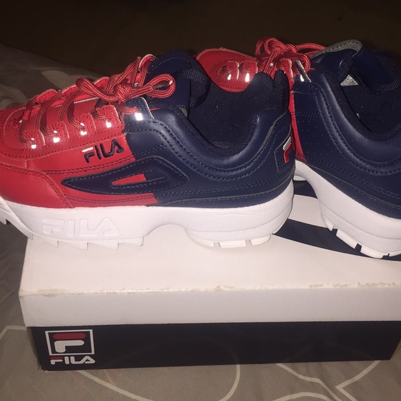 Shoes | Red And Blue Filas | Poshmark